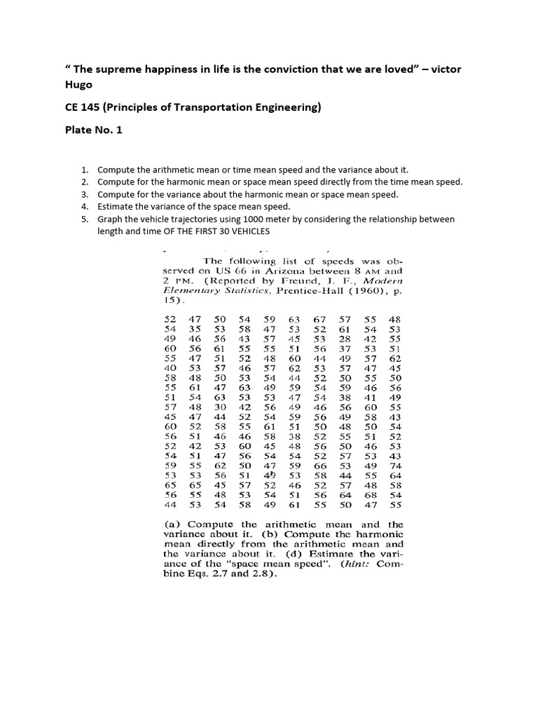PLATE-NO.-1-CE-145-Principles-of-Transpo-Engg | PDF