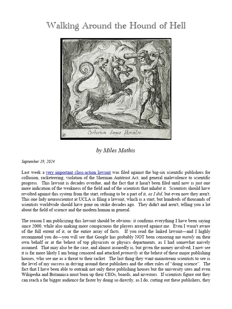 Walking Around The Hound of Hell: by Miles Mathis | PDF