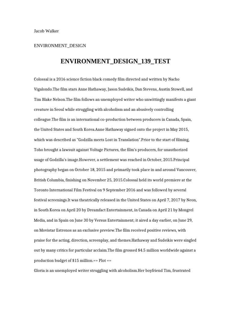 Environment Design 139 Test | PDF