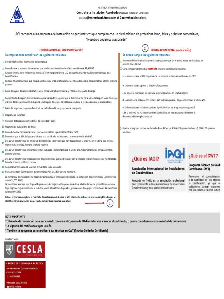 Requisitos AIC | PDF