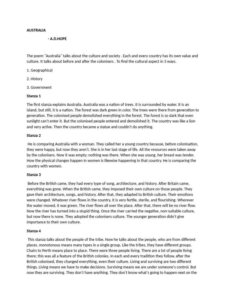 Australia by A.d.hope | PDF