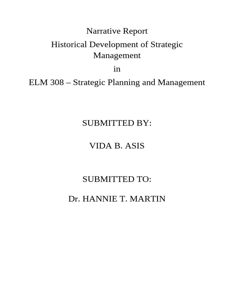 Narrative-Report-historical-development-of-strategic-management | PDF