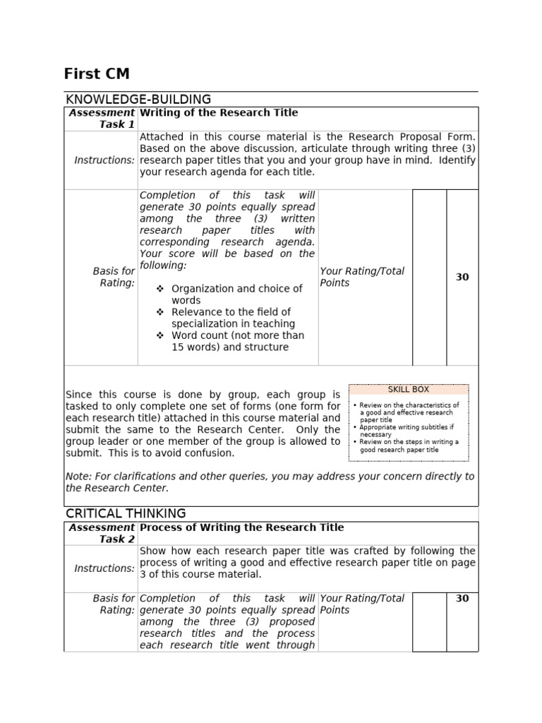Activities Exercises Expected Outputs | PDF