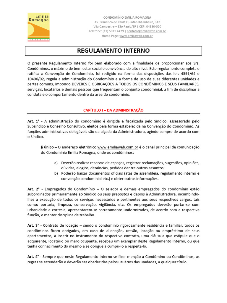 Regulamento Interno 2016-08-01 | PDF