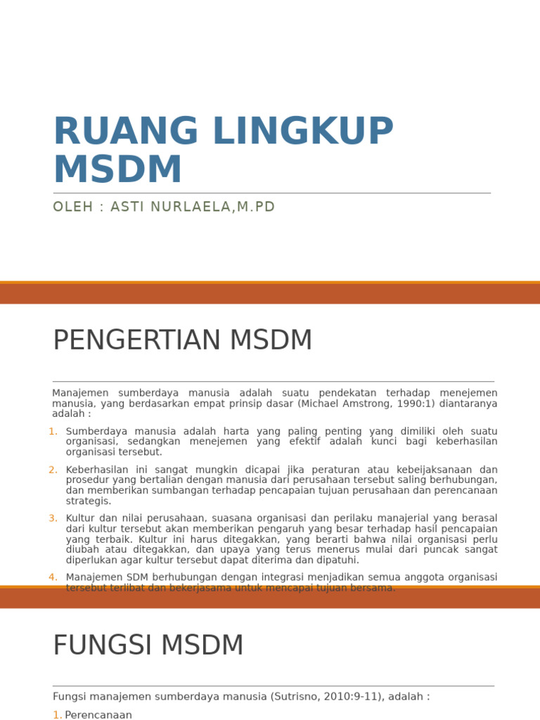 Ruang Lingkup MSDM | PDF