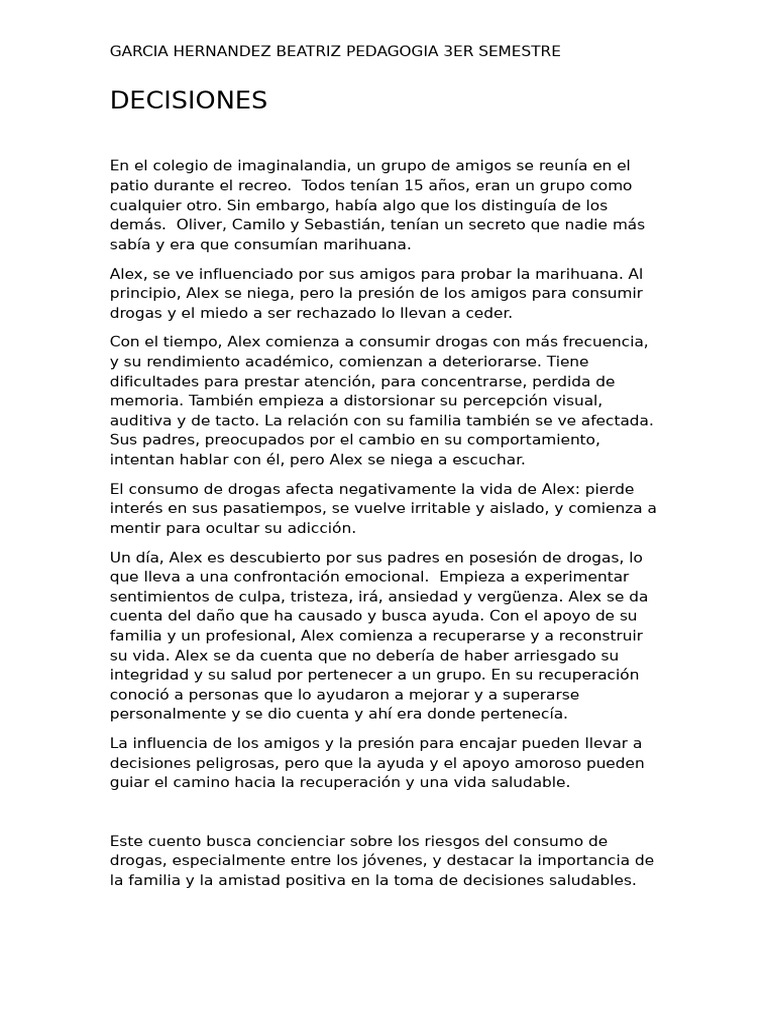 Decisiones Cuento | PDF | Estilo de vida