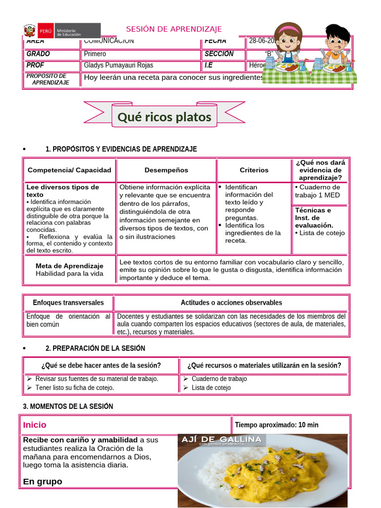 Sesión Qué Ricos Platos | PDF