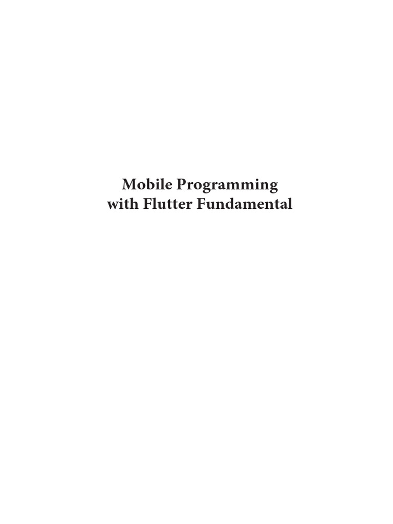 Flutter Fundamentals A4 | PDF