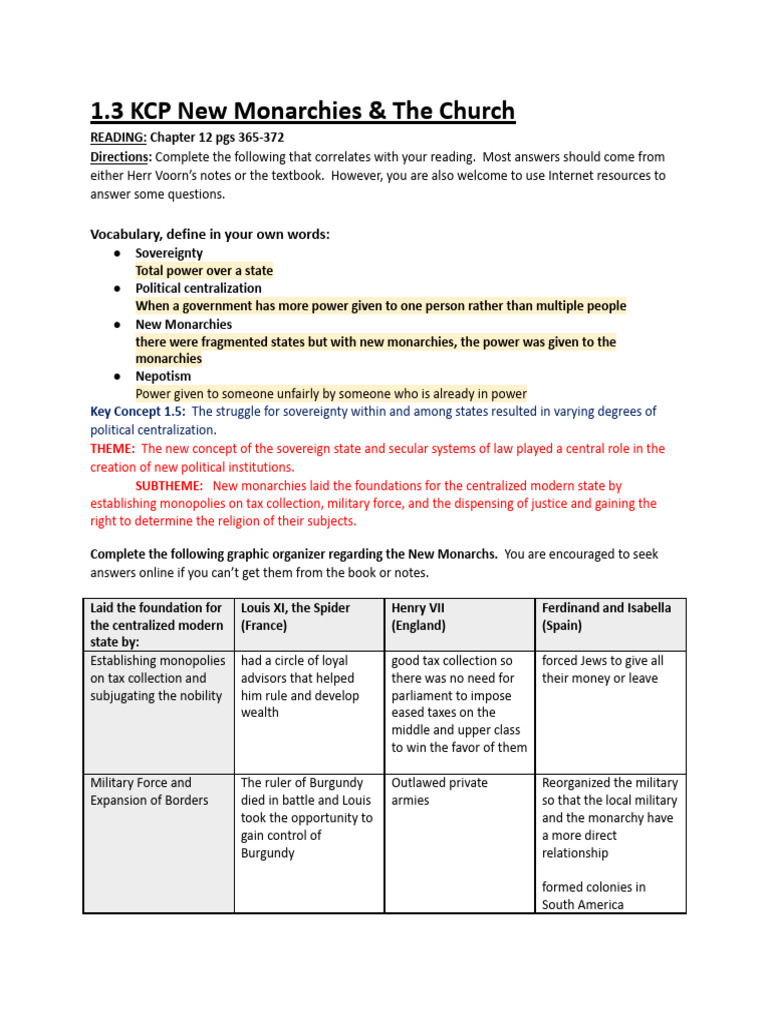 1.3 KCP New Monarchies and The Church | PDF | Holy Roman Empire | Europe