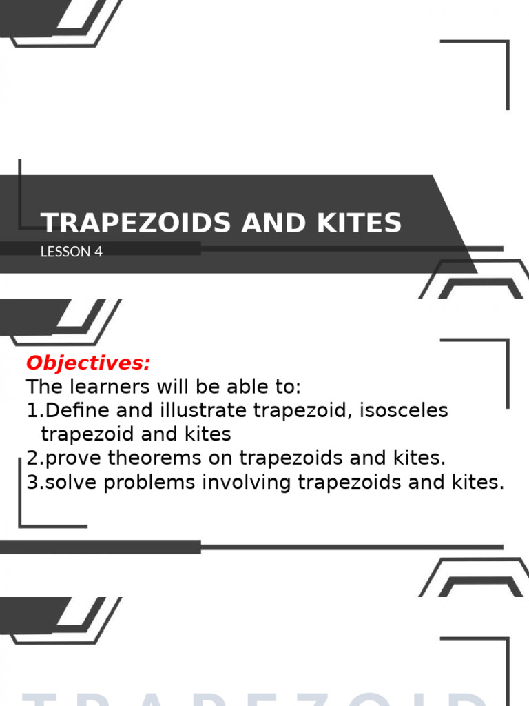 LESSON 4 Trapezoids and Kites | PDF