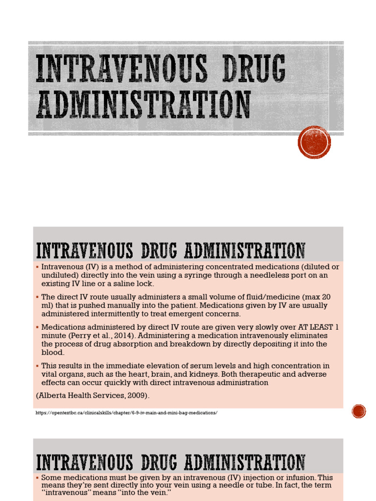 IV Drug Administration | PDF