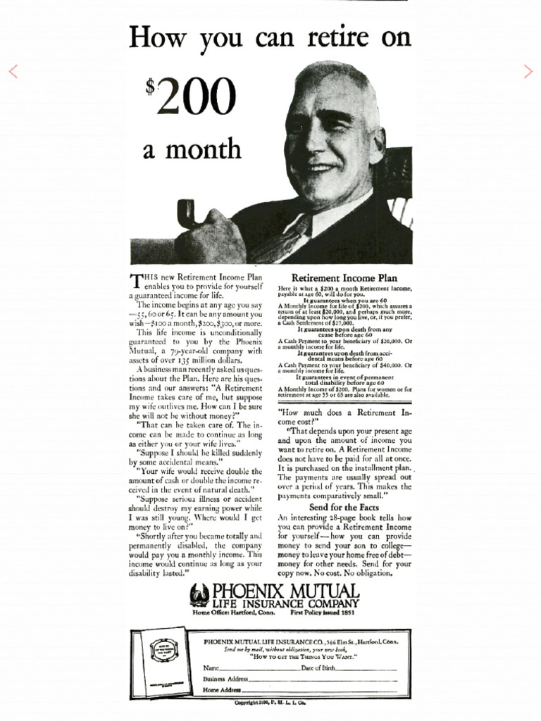 "How You Can Retire On $200 A Month" Ad by John Caples | PDF