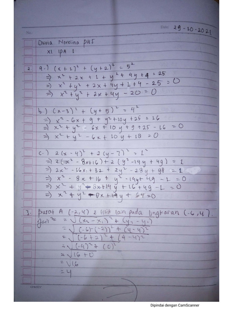 Olivia Novelina PHS - MTKP XI IPA 1 | PDF