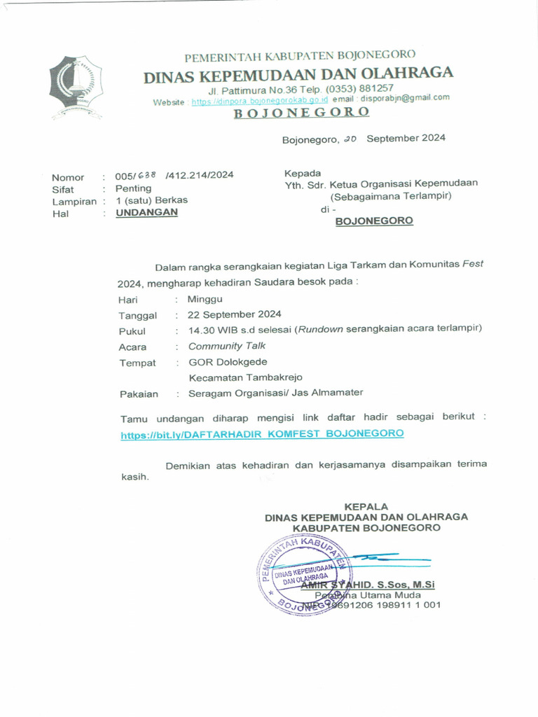 Undangan Community Talk Okp | PDF