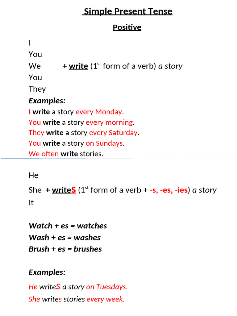 Simple Present Tense rules | PDF