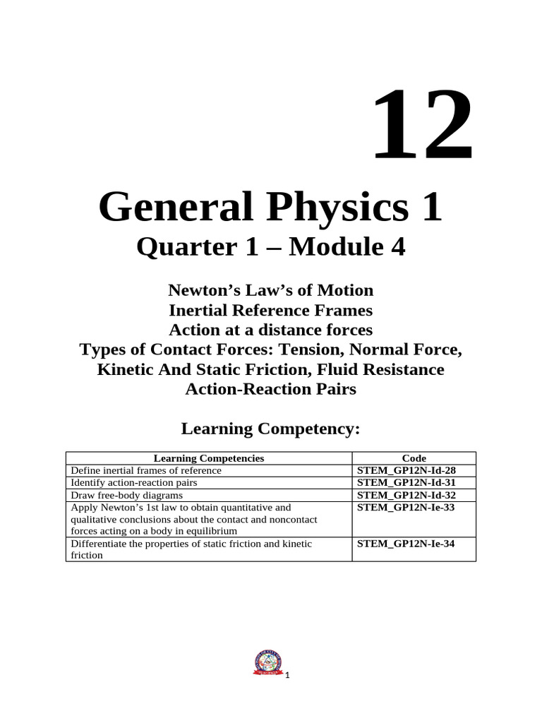 General Physics Module 4 | PDF | Force | Friction