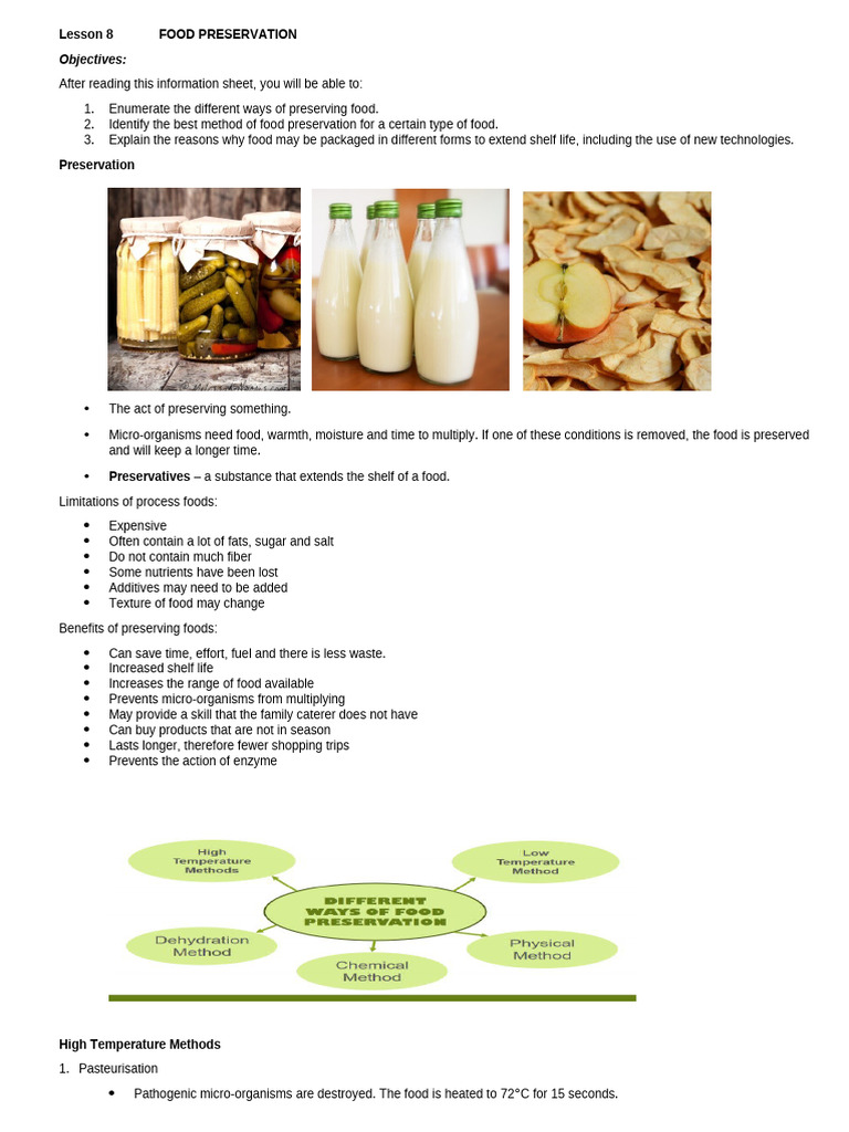 Lesson 8 Food Preservation | PDF