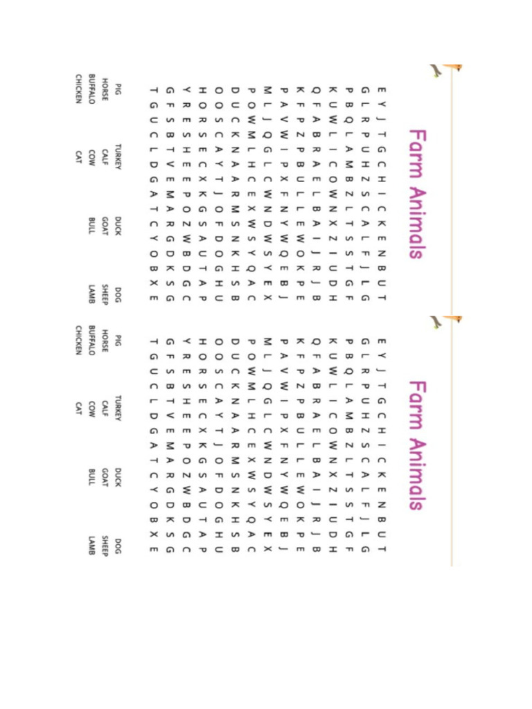 Farm Animal Wordsearch | PDF