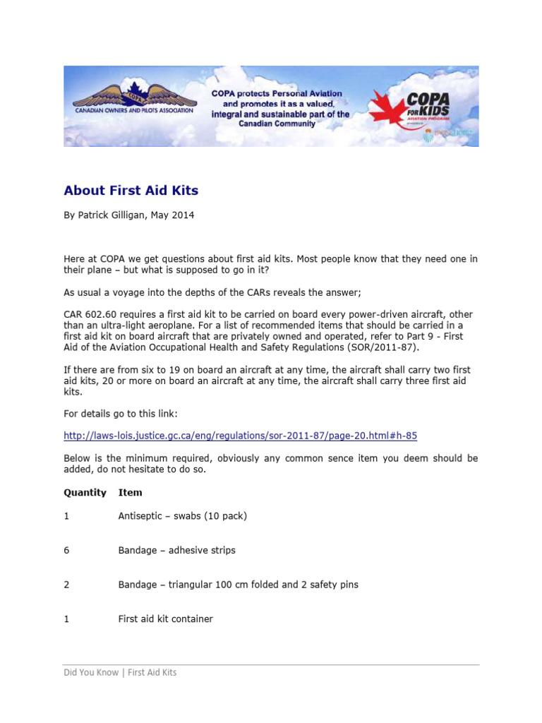 Did You Know-First Aid Kits | PDF