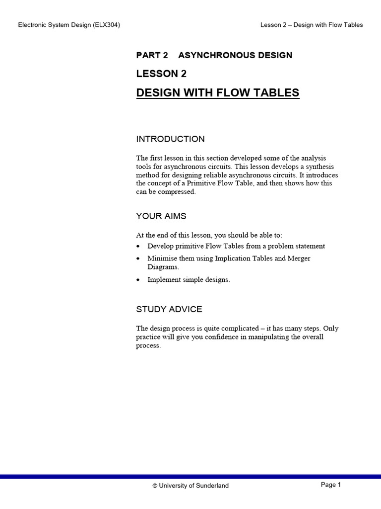 Asynchronous Design Lesson 2 | PDF