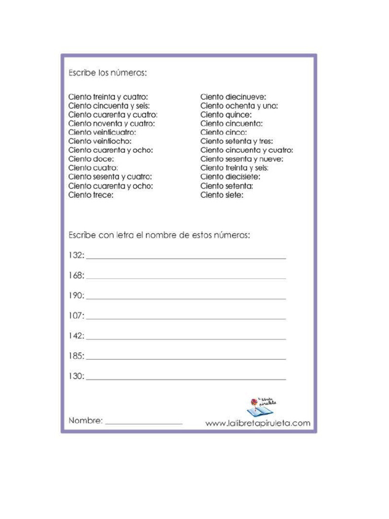 Escritura de Números | PDF