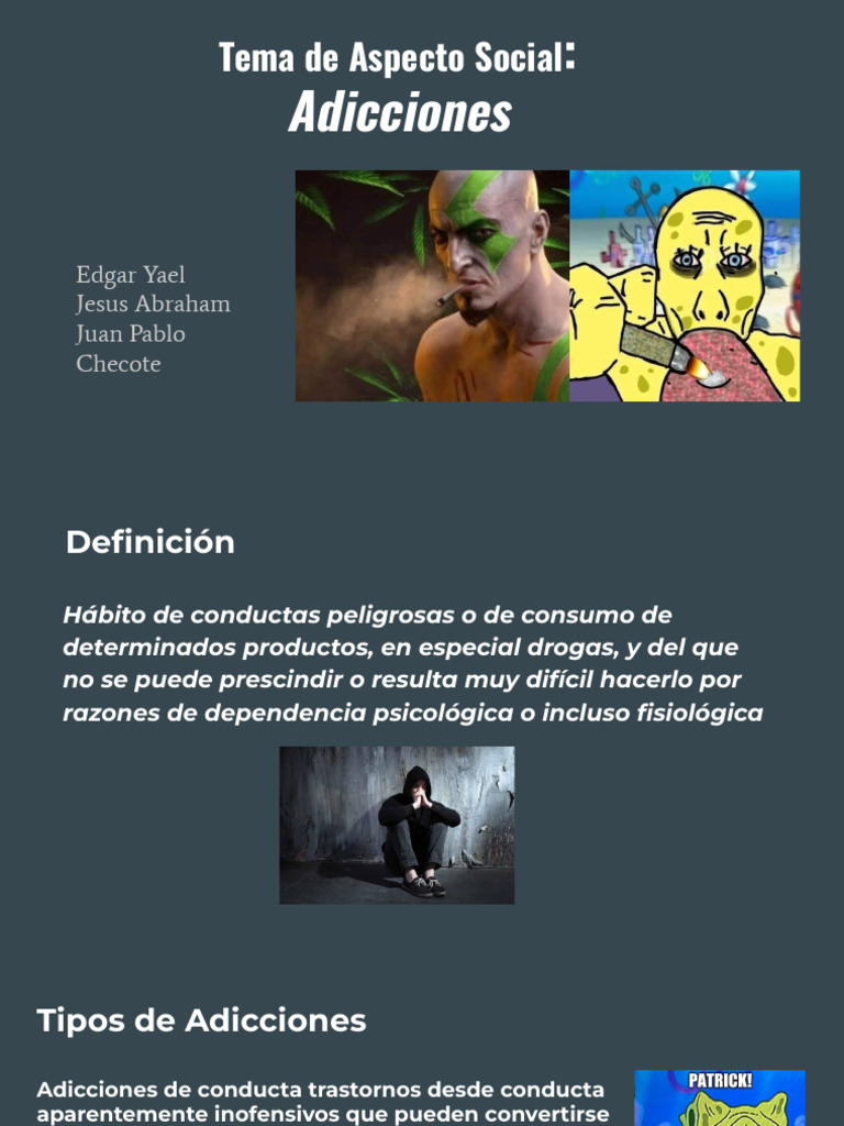 Tema de Interés Social - Adicciones | PDF