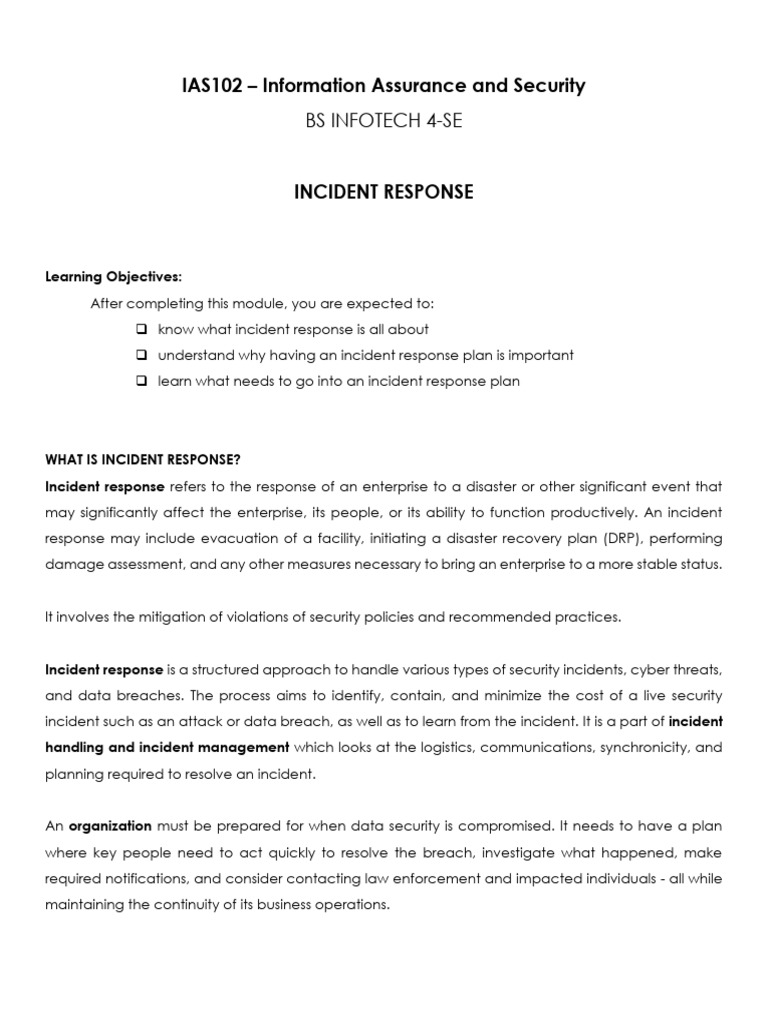 3 Incident Response Se 4 Pdf