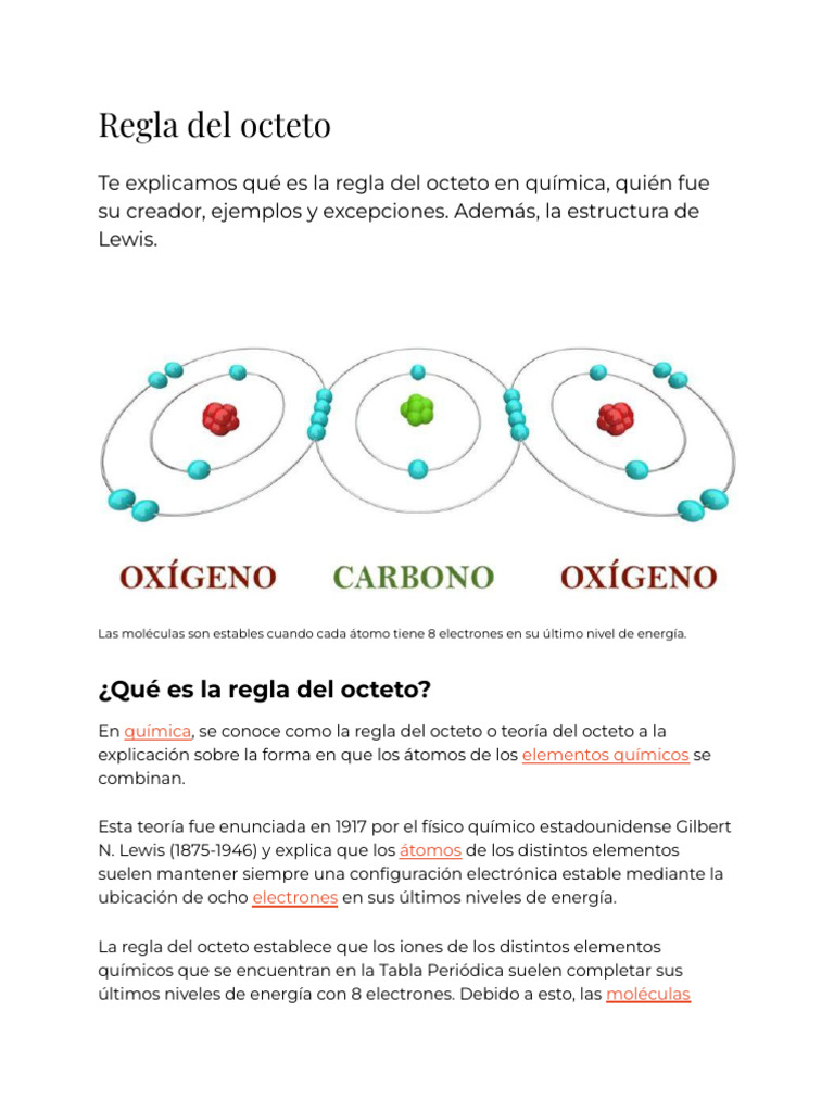 Regla Del Octeto | PDF