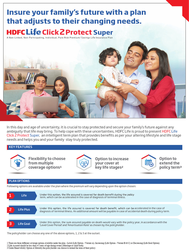 English - HDFC Life Click 2 Protect Super - One Pager | PDF