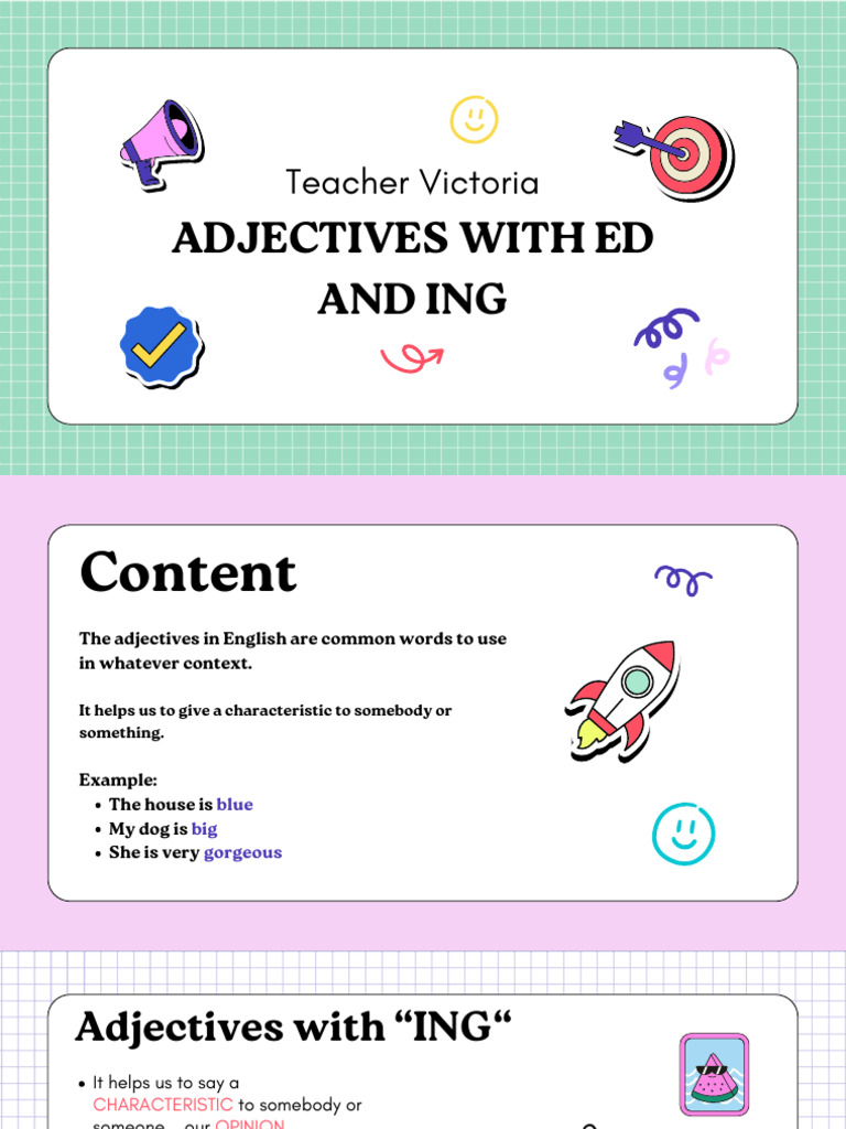 Adjectives with ed and ing | PDF