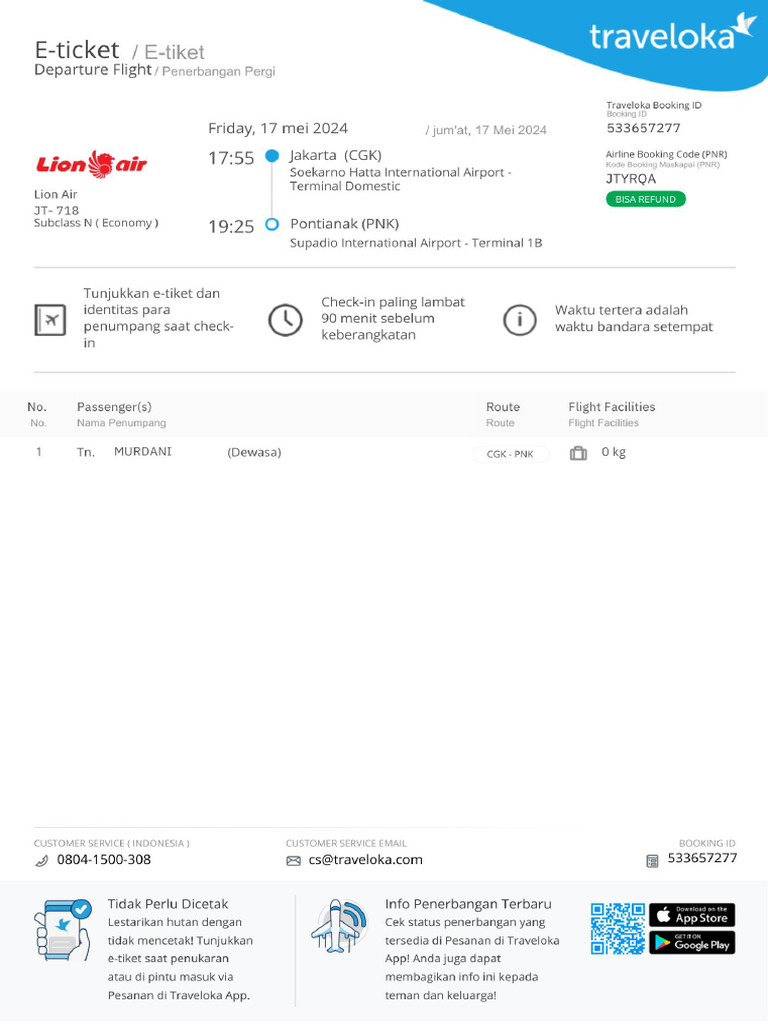 Ticket BPK - MURDANI | PDF