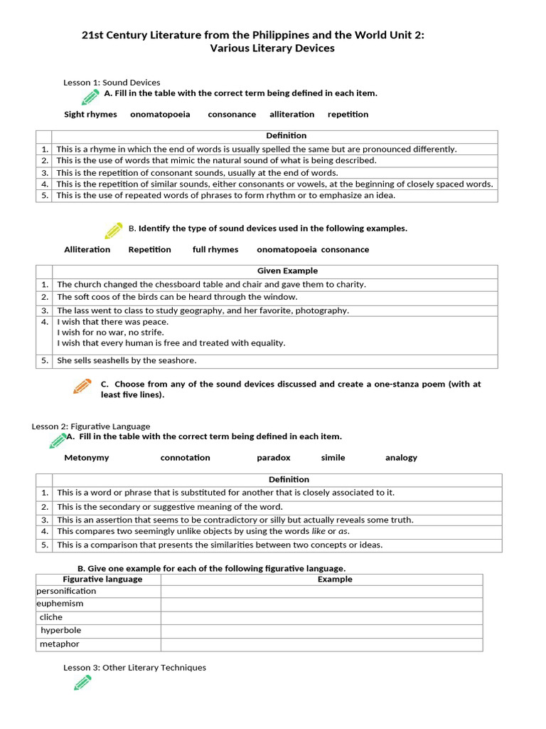 Figurative Language Quiz | PDF