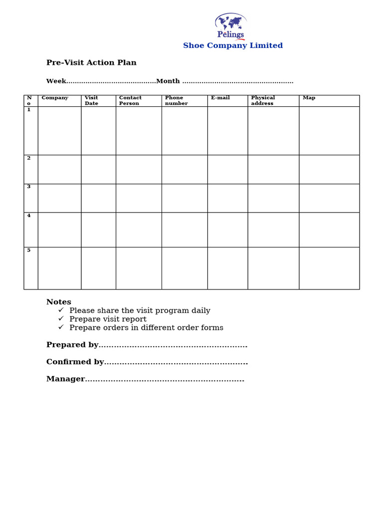 6. Pre-Visit Action Plan | PDF