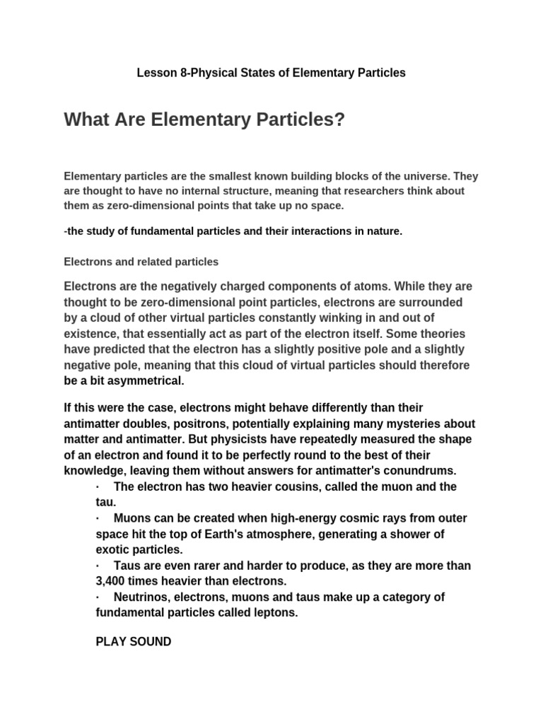 Lesson-8-Physical-States-of-Elementary-Particles | PDF