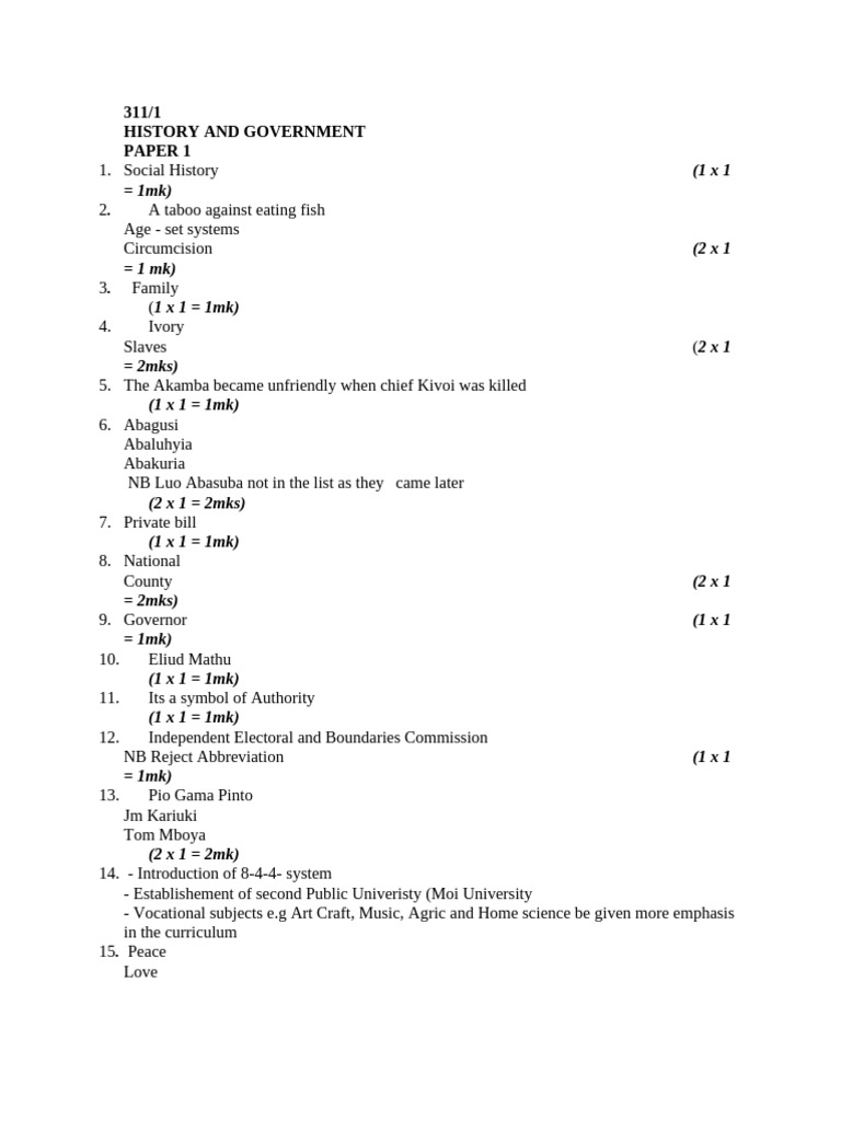 History f4 Pp1 Ms Teacher - Co .Ke | PDF