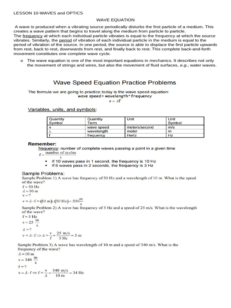 LESSON-10-Wave-equation | PDF