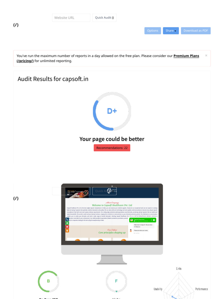 SEO Audit For Capsoft - in - SEOptimer | PDF