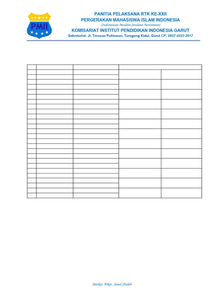 KOP SURAT PANITIA PELAKSANA RTK KE-XXII (1) | PDF