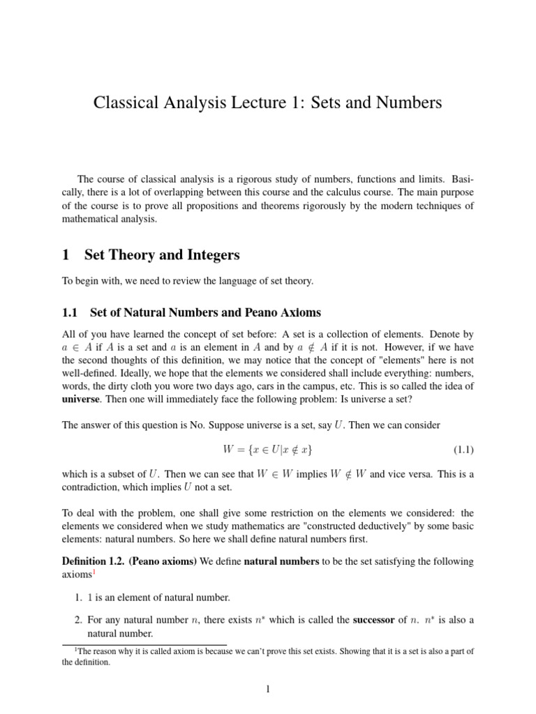 Classical Analysis 1 | PDF