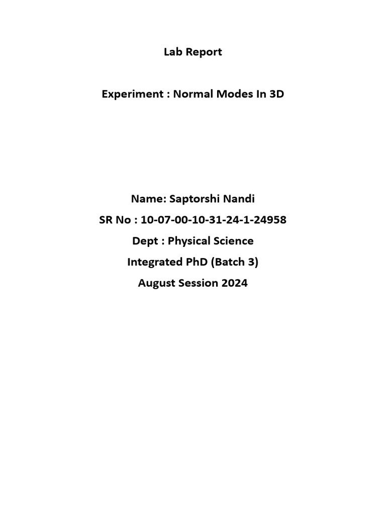 Normal Modes (3D) | PDF
