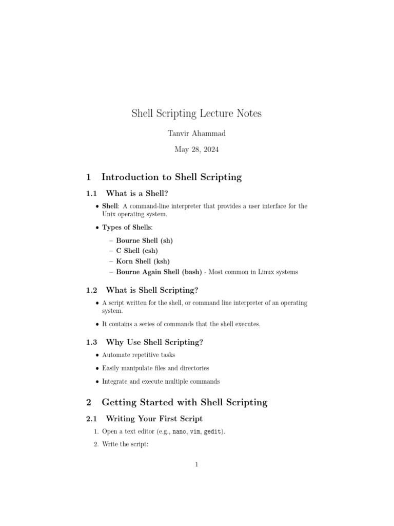 Shell Scripting | PDF