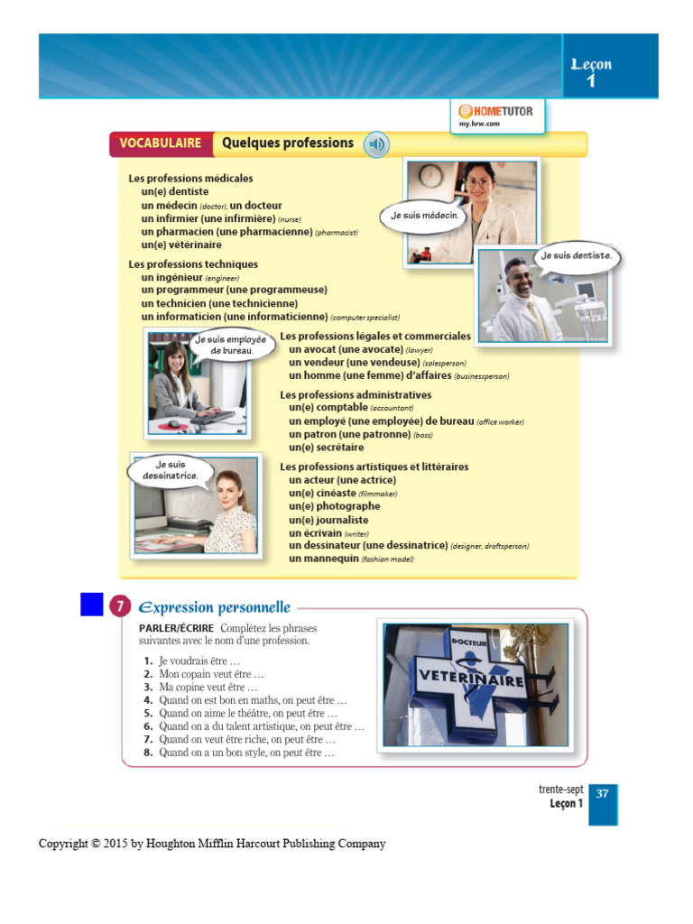 Discovering French Nouveau Blanc Les Professions | PDF