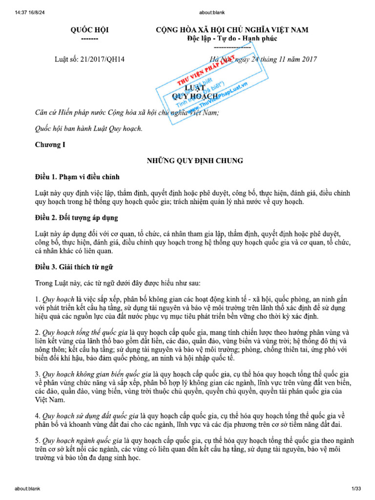 Luat Quy Hoach Moi Nhat | PDF