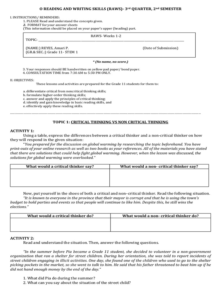 RAWS Week 1 2 Whole | PDF