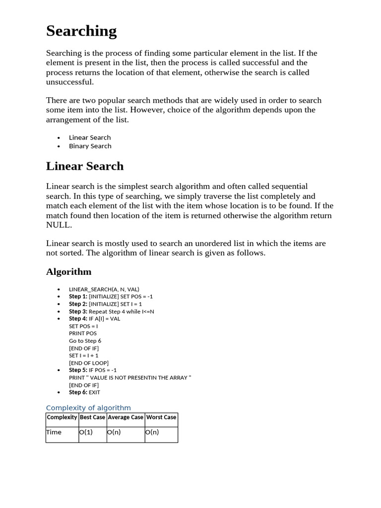 Linear Search | PDF