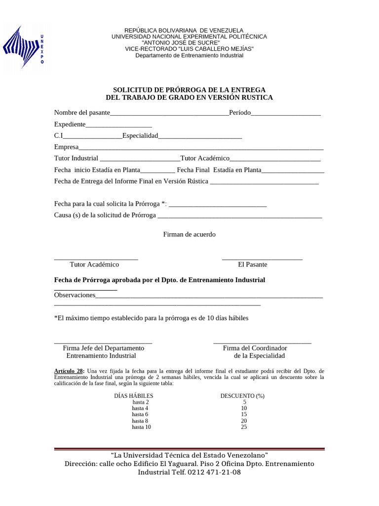 Formato Prorroga | PDF