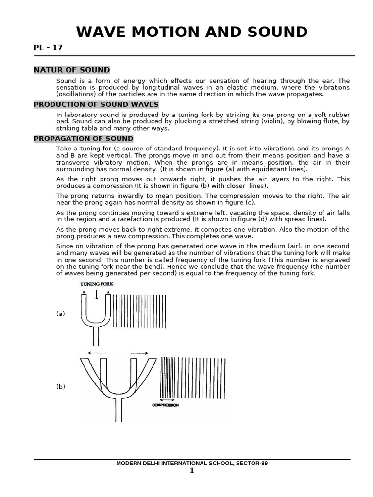 Wave Motion and Sound | PDF