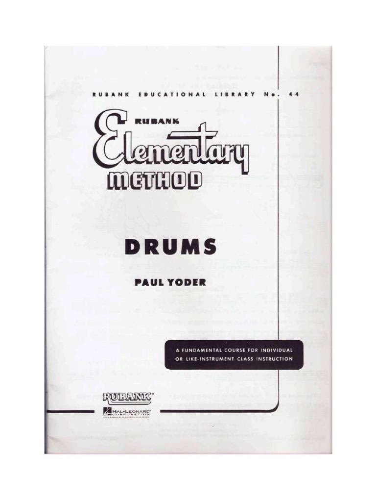 Rubank Elementary Method - DRUMS | PDF