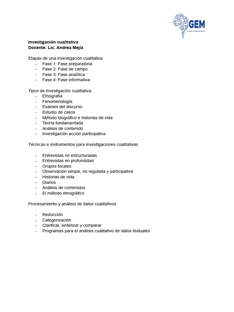 2 Temario Modulo Investigación Cualitativa | PDF