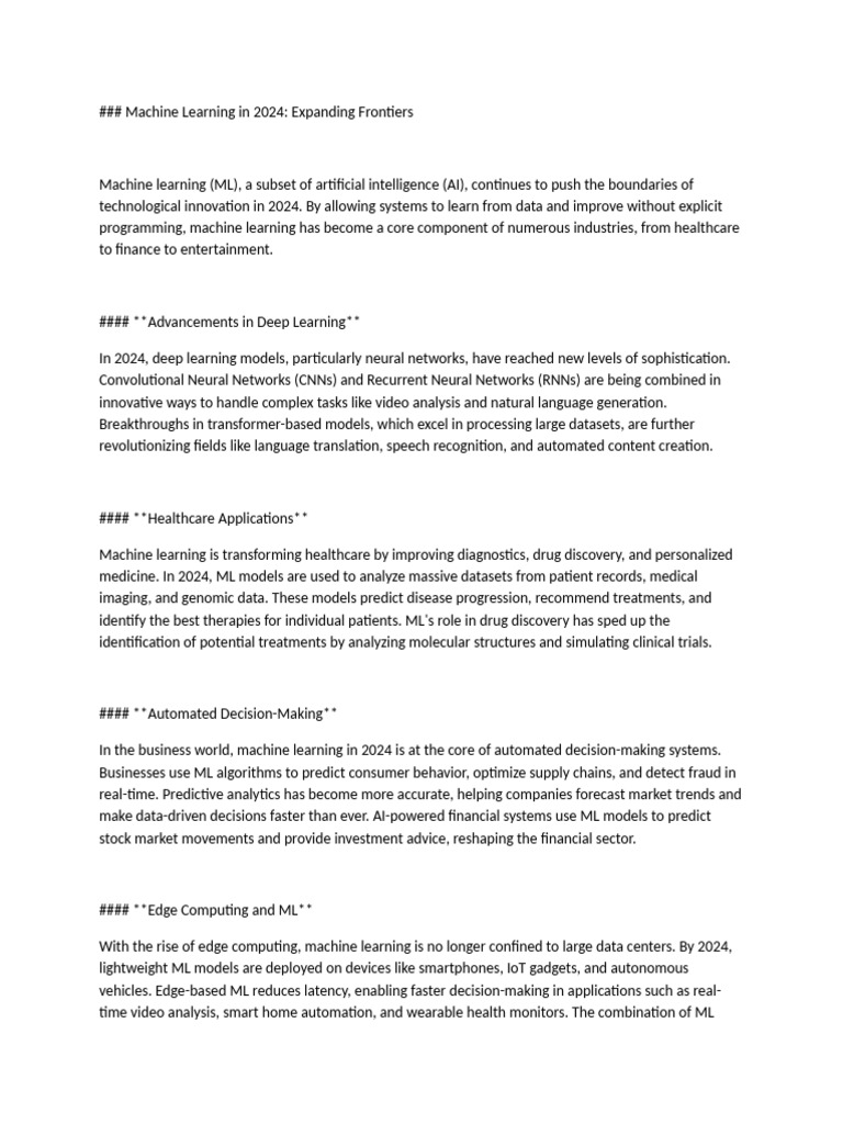 Machine Learning 2024 | PDF